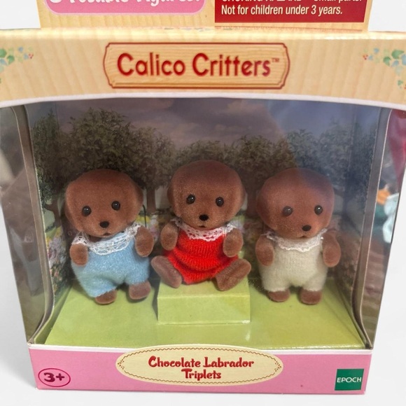 calico critters | Toys | Calico Critters Chocolate Labrador Triplets ...